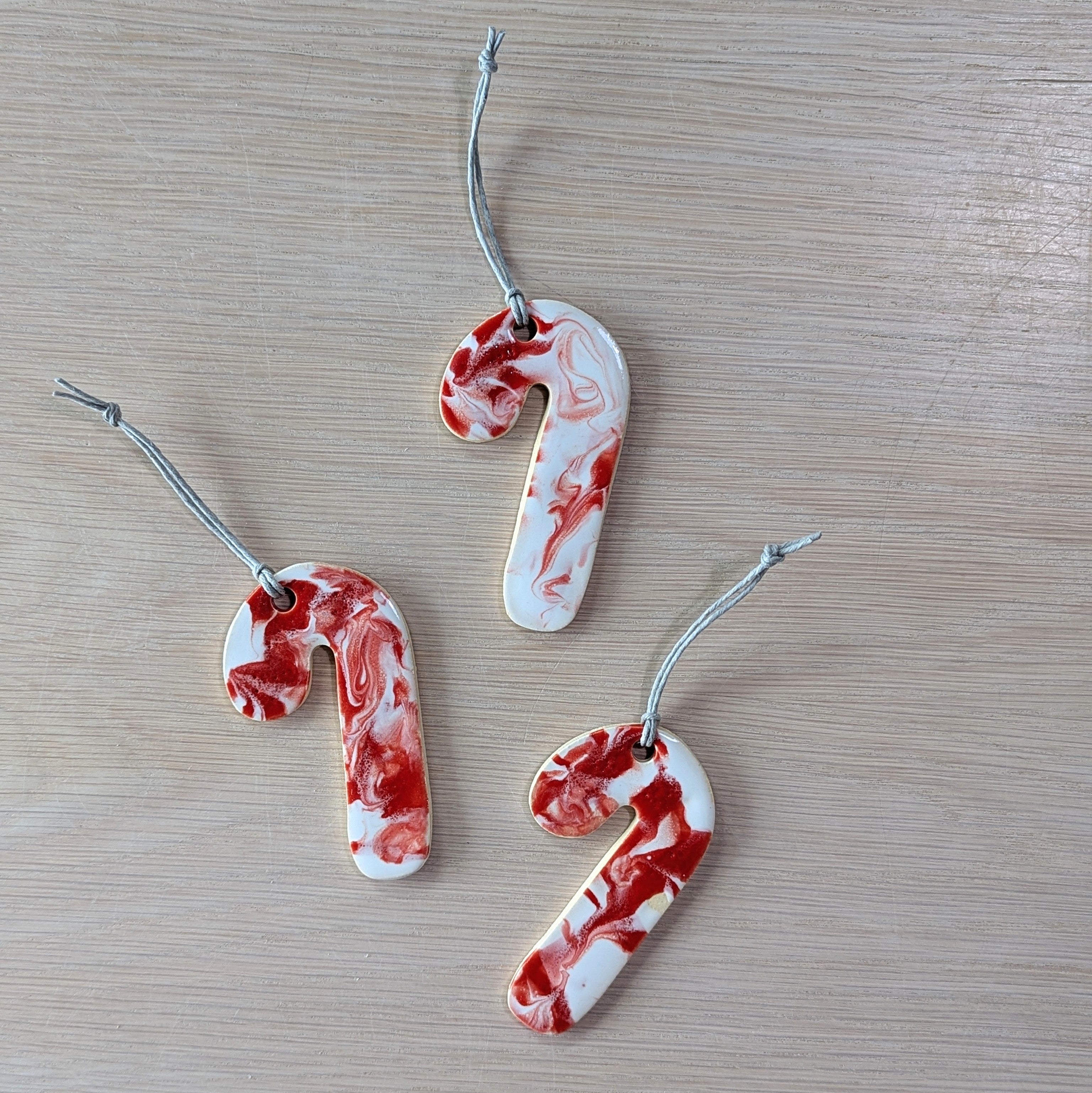 Marbled Candy Cane Ornaments | Victoria – Black Oak Art
